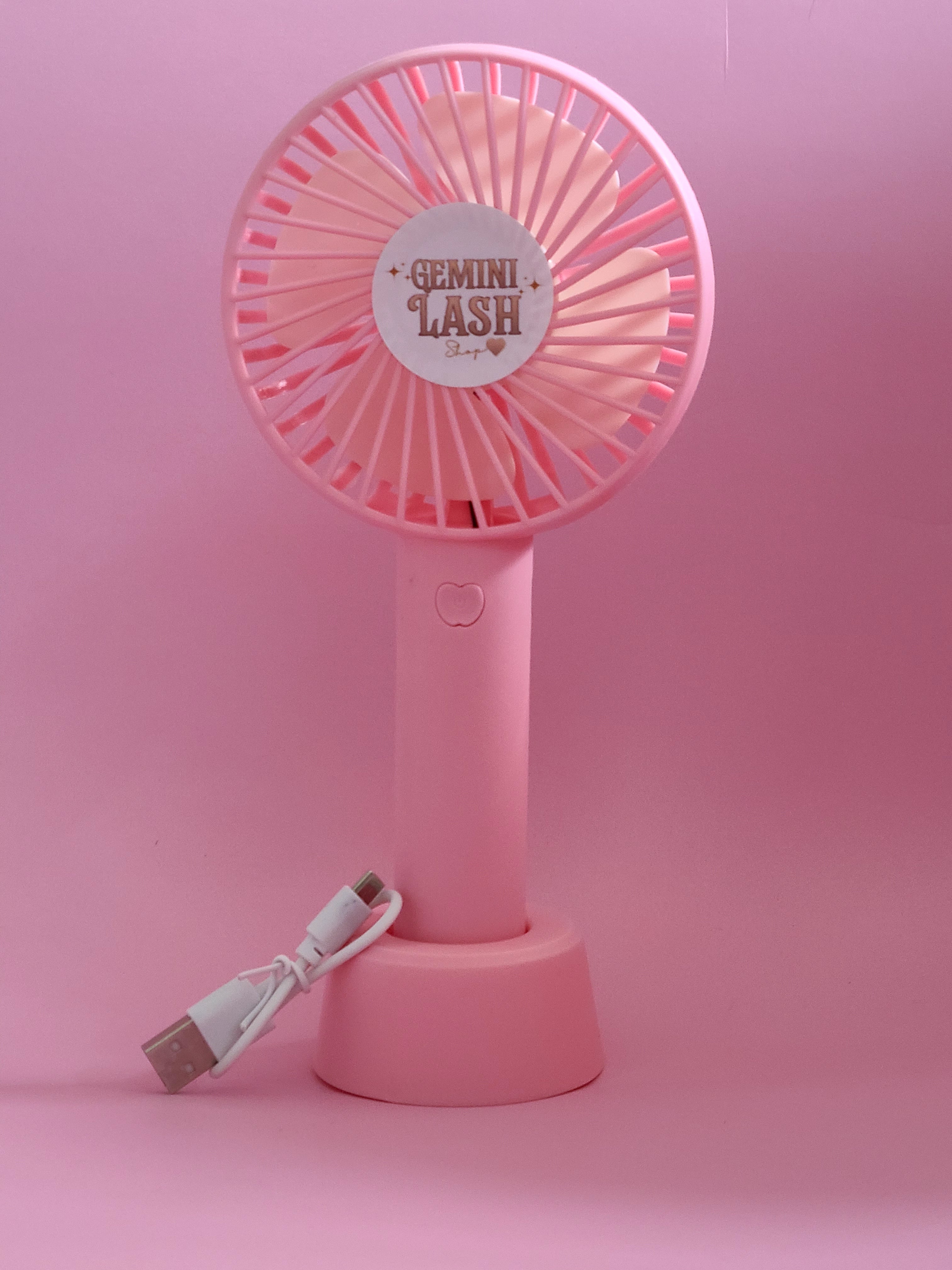 Pink Power Fan - Hand Held Lash Fan – GEMINI LASH SHOP